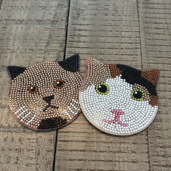 Handmade | Accents | Diamond Art Handmade Cat Coasters 2 | Poshmark